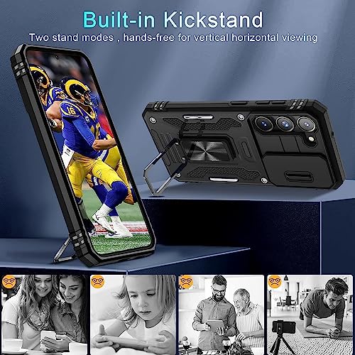 【2023 𝐍𝐄𝐖】for Samsung Galaxy A14 5G Case with Camera Cover [with 2x Screen Protector] with Magnetic 360° Kickstand Ring Military Grade Drop Proof Shockproof Phone Case for Samsung Galaxy A14 5G