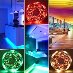 sylvwin Led Strip Lights 32.8ft,RGB Color Changing Led Lights Strip&TV Led Backlight,6.56ft Led Light Strip for 30-50 in TV