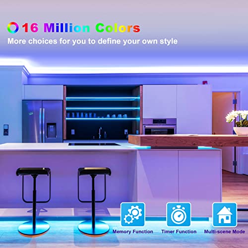 sylvwin Led Strip Lights 32.8ft,RGB Color Changing Led Lights Strip&TV Led Backlight,6.56ft Led Light Strip for 30-50 in TV