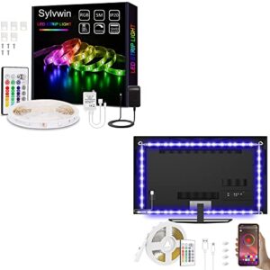 led strip lights 16.4ft,rgb strip lights with color changing&led lights for tv 65-75in,14.3ft usb tv led backlight with music sync,rgb led strip lights with bluetooth remote,room led lights for bedro