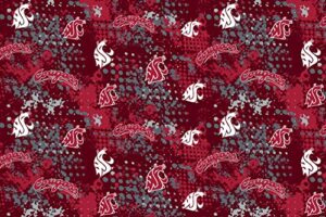 sykel enterprises washington state university cotton fabric by sykel-licensed washington state wsu cougars splatter cotton fabric