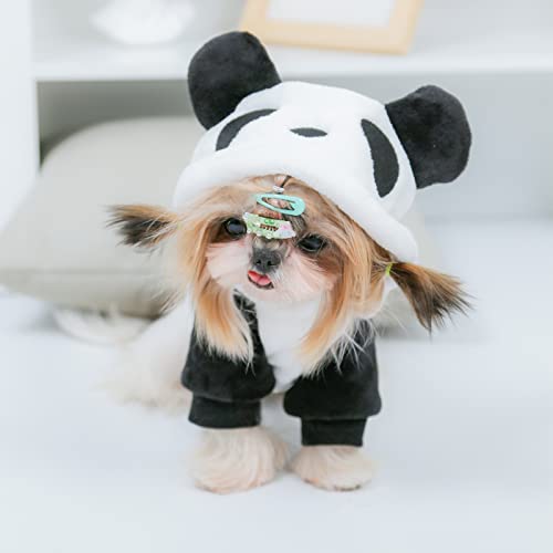 MESHEEN Dog Sweaters for Puppy and Cats Made of Skin Friendly Soft Double Face Fleece Fabric Keep Your Pet Cozy, Dog Jacket Use Cute Panda Ears Hooded Design