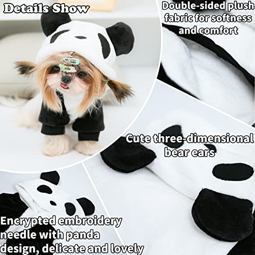 MESHEEN Dog Sweaters for Puppy and Cats Made of Skin Friendly Soft Double Face Fleece Fabric Keep Your Pet Cozy, Dog Jacket Use Cute Panda Ears Hooded Design