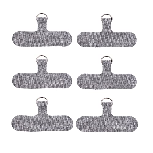 Universal Phone Tether Tab Phone Lanyard Patch,6 Pack Secure Phone Strap Hands Free Holder,Connector Card for Phone Lanyard Phone Strap Patch Phone Necklace Tender-Grey B