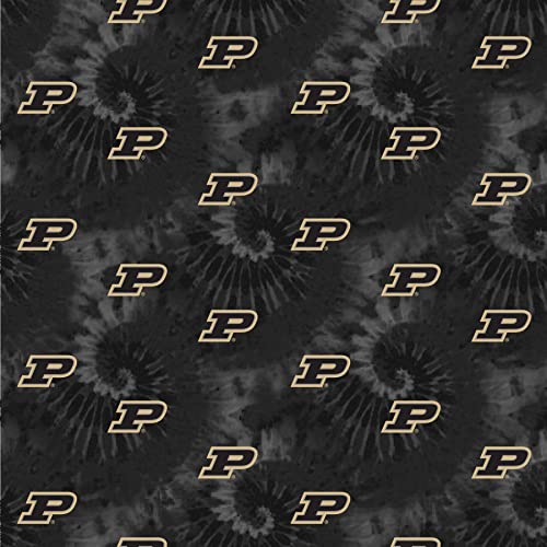 Purdue University Cotton Fabric by Sykel-Licensed Purdue Boilermakers Tye Dye Cotton Fabric