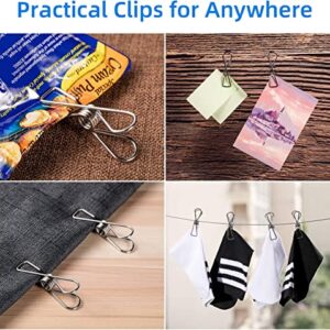 H&W 66pcs Chip Clips, Small Stainless Steel Clothes pins Clips for Laundry, Food Package, Chips Bag, Photos, Parper, 2 Inch