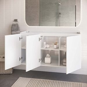 Modway Vitality 48" Wall-Mount Bathroom Vanity in White