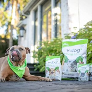 V-dog Vegan Kibble Dry Dog Food (24 LB) | Plant Based Protein with Added Taurine for Sensitive Stomach and Skin | Adult Dog Food | Vegetarian Superfood with Certified Organic Ingredients | Made in US