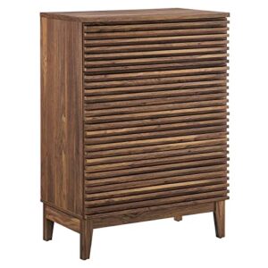 modway render mid-century modern desser chest in walnut