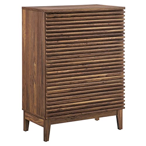 Modway Render Mid-Century Modern Desser Chest in Walnut