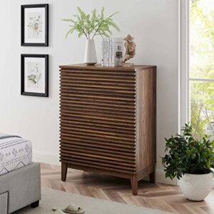 Modway Render Mid-Century Modern Desser Chest in Walnut