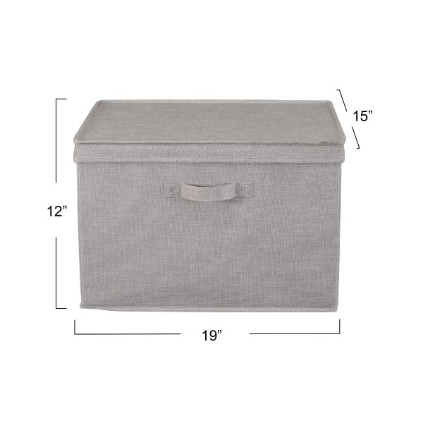 Household Essentials, Silver Wide KD Storage Lid Box