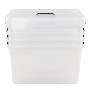 Bblina 18 Quart Clear Plastic Storage Boxes, 4-pack Storage Boxes Totes with Lids