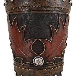 Ebros Gift Rustic Western Red Tan Lone Star Cowboy Bootcut with Silver Nailheads Faux Tooled Leather Bathroom Home Accent Country Old World (Dry Waste Basket Trash Bin)