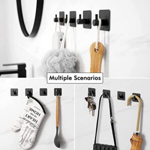 Matte Black Towel 5 Packs Hooks Bathroom Coat Hook Stainless Steel for Towel Robe,Clothes Cabinet Closet Wall Hook for Bedroom Kitchen Hotel Pool.