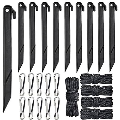 Fasezoomit Garden Stakes 7.5" Plastic Inflatable Tent Stakes & Tethers Hooks Yard Lawn Stakes for Halloween Christmas Inflatable Outdoor Holiday Yard Decorations (30 PCS)