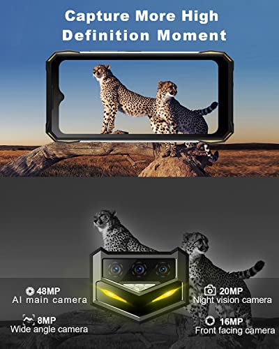 DOOGEE S89 Rugged Smartphone(2022), 12000mAh Massive Battery Android 12 Rugged Phone Unlocked, 33W Fast Charging, 8GB+128GB IP68 Waterproof Cellphone, Night Vision, Breathing Light, NFC, Dual 4G