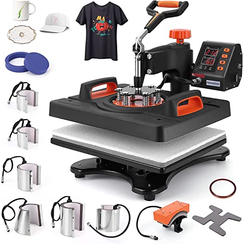 Heat Press Machine, 11 in 1 Professional Sublimation Machine 12" X 15", 360° Swing Away Shirt Printing Heat Transfer Machine Digital Industrial-Quality Shirt Pressing Machine for Tshirt,Hat,Mug,Plate