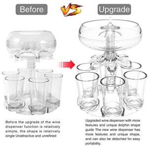 ALEVMOOM 6 Shot Glass Dispenser and Holder Dispenser For Filling Liquids Multiple 6 Shot Dispenser,Bar Shot Dispenser,Cocktail Dispenser,Carrier Liquor Dispenser Drink Tool,Dispenser With Slogan