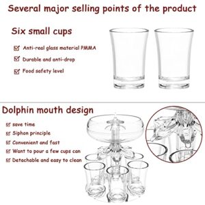 ALEVMOOM 6 Shot Glass Dispenser and Holder Dispenser For Filling Liquids Multiple 6 Shot Dispenser,Bar Shot Dispenser,Cocktail Dispenser,Carrier Liquor Dispenser Drink Tool,Dispenser With Slogan