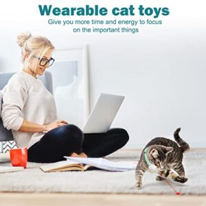 AIERSA Automatic Cat Toys with LED Light,Upgraded Lengthened Light Head, Interactive Toys for Indoor Cats,Wearable Electronic Collar for Kitten,Rechargeable Amusing Gifts for Cat Lovers