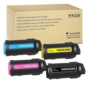 versalink c500/c505 high capacity toner cartridge remanufactured for xerox 106r03869 106r03866 106r03867 106r03868 toner cartridge (black, cyan, magenta, yellow, 12,100 / 9,000 pages)