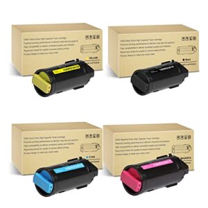 versalink c600 toner cartridge remanufactured for xerox 106r03919 106r03916 106r03917 106r03918 extra high capacity toner cartridge (16,900 pages, black, cyan, magenta, yellow)