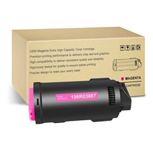 versalink c500/c505 magenta toner cartridge, remanufactured for xerox 106r03867 extra high capacity toner cartridge(9,000 pages)