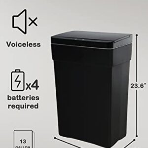 Automatic Trash Can 13 Gallon, Kitchen Garbage Can, Motion Sensor Trash Can with Lid, Electric Touchless Trash Bin 50 Liter, Tall Smart Garbage Bin, Auto Trashcans for Kitchen Bathroom Bedroom Office