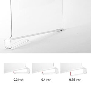 gbayle 6 PCS Acrylic Clear Closet Shelf Divider，Closet Organization for Wooden Shelving Suitable for Vertical Shelves Or Bedroom, Kitchen,Books,Towels and Hats, Purses Separators and Office…