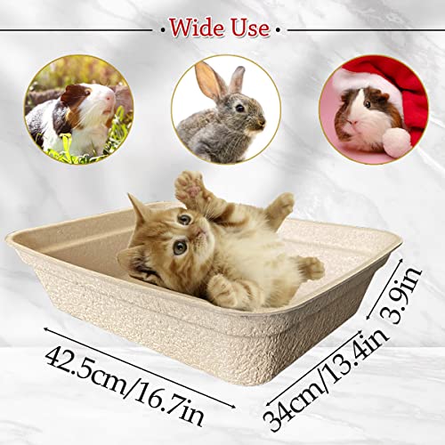 15 Pack Disposable Litter Boxes for Cats Paper Tray Travel Toilet Cat Litter Box for Indoor Outdoor for Hamster, Guinea Pig, Mice, Bunny,Small Animals 16.7 x 13.4 x 4 Inch