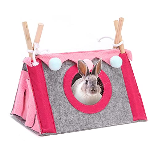 Guinea Pig Hideout,Small Animal Hideout,Guinea Pig Tunnel Tent Suitable for Guinea Pigs, Hamsters, Flying Squirrels, etc (Pink)