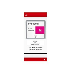 pfi120 130ml magenta pigment ink tank cartridge compatible with canon pfi-120 pfi-120m pfi120m for imageprograf ipf tm-200 tm-205 tm-300 tm-305