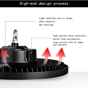 Superyofo 6 Pack 250W UFO LED High Bay Light,30000lm 6000K Daylight 1800W Equivalent with US Plug Cable LED Garage Lights Commercial Warehouse Area Light Workshop Garage Factory Lowbay Area Lighting