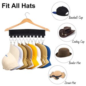 QHWLKJ Hat Rack for Baseball Caps,Hat Hanger Holder Rack for Hanger & Room Closet Display, 2Pack 20 Hat Storage Clips+10 hat Racks for Hang Ball Caps Beanie & Accessories, for Men, Boy Women Gift