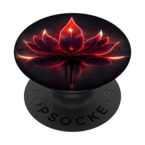 tropical flower flower design floral red lotus flower PopSockets Swappable PopGrip