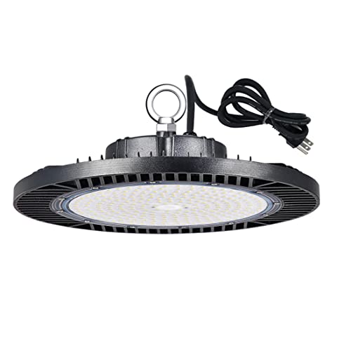 150W UFO LED High Bay Light, 21,000lm (Eqv.600W MH/HPS), 100-277V, 5000K Daylight LED High Bay Lights Fixture 5' Cable with US Plug for Workshop, Warehouse, Barn, Garage - Pack of 1