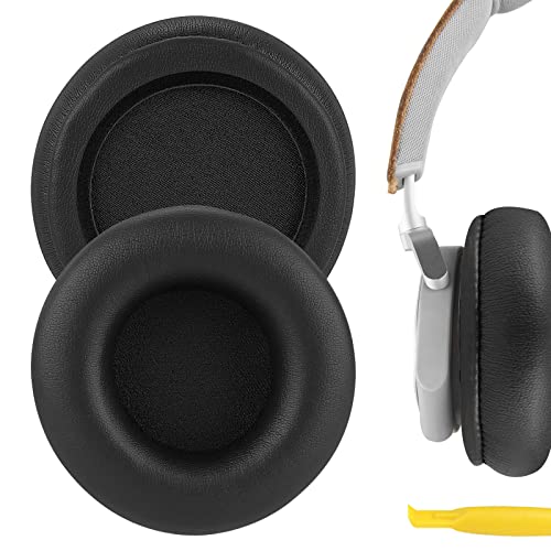 Geekria QuickFit Replacement Ear Pads for Bang & Olufsen Beoplay H4, H6, H7, H9, H9i, HX, Portal Headphones Ear Cushions, Headset Earpads, Ear Cups Cover Repair Parts (Black/No Plastic Clip)