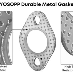 YOSOPP GY6 Exhaust Bolt Nuts Gasket for 50cc 70cc 90cc 110cc 125cc 150cc Scooters ATVs GMB139 Engine Moped Quad 4 Wheeler Dune Buggy Go Karts Taotao Sunl Coolster Jonway Roketa Sandrail (Black)