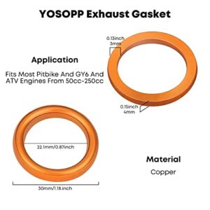 YOSOPP GY6 Exhaust Bolt Nuts Gasket for 50cc 70cc 90cc 110cc 125cc 150cc Scooters ATVs GMB139 Engine Moped Quad 4 Wheeler Dune Buggy Go Karts Taotao Sunl Coolster Jonway Roketa Sandrail (Black)