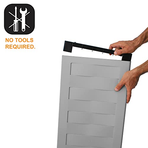 Ram Quality Products Premium Adjustable 4 Shelf Tool Storage Organizing Utility Cabinet with Lockable Double Doors, Gray