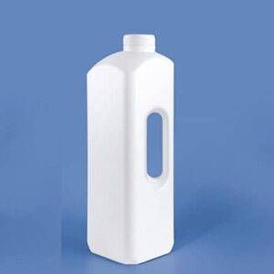 WellieSTR 4Piece (White) Empty HDPE Plastic Juice/Milk Bottles with Caps,Food Grade HDPE Storage Container Ketchup Salad Jam Oil Refillabel Bottle