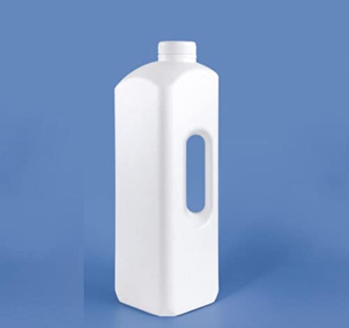 WellieSTR 4Piece (White) Empty HDPE Plastic Juice/Milk Bottles with Caps,Food Grade HDPE Storage Container Ketchup Salad Jam Oil Refillabel Bottle