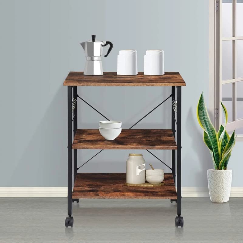 YXBDN 3 Tier Kitchen Storage Cart Home Kitchen Multifunctional Storage Rack Cart