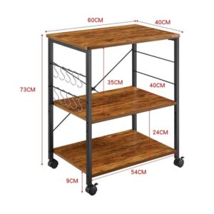 YXBDN 3 Tier Kitchen Storage Cart Home Kitchen Multifunctional Storage Rack Cart