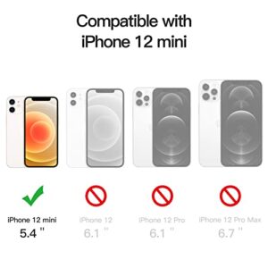 JETech Magnetic Case for iPhone 12 Mini 5.4-Inch Compatible with MagSafe Wireless Charging, Shockproof Phone Bumper Cover, Anti-Scratch Clear Back (Clear)