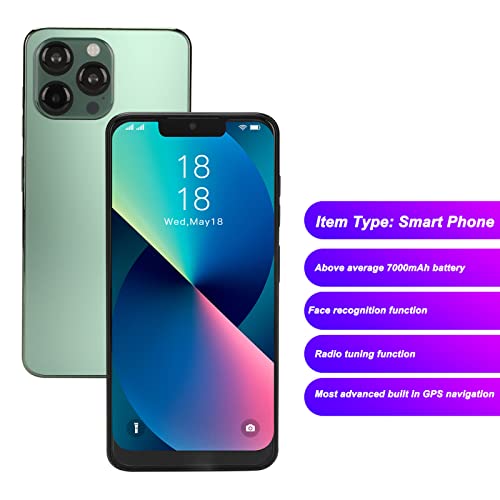 Hilitand iP13 Pro Unlocked Smartphone for 11, 6.2 FHD Unlocked Cell Phone, Face Unlock, 4GB 64GB, Dual SIM, 7000mAh, Dual Camera, T Mobile,for Support (Green)