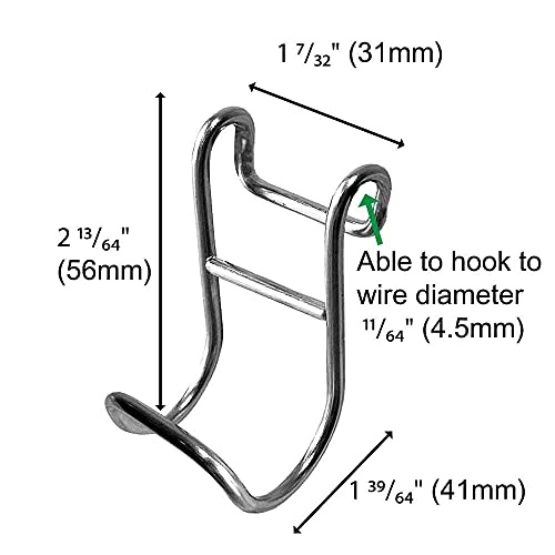 Jovware Shower Caddy Hook Helmet Fence Hooks Hook Caddy Hooks for Hanging Wires Hooks for Wire Shelves Heavy Duty Rustproof Hook Utility Hooks 4 Pack Silver