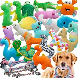 mixcotia dog toys 25 pack squeaky puppy toys for small dogs plush squeak dog toy rope puppies chew toys for fun and teeth cleaning pet toys