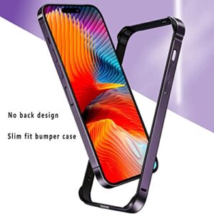 Vitodo for iPhone 14 Pro Bumper Case Metal, Aluminum Alloy+TPU Bumper Frame Slim Fit No Back Design Excellent Heat Dissipation Wireless Charging Compatible 4 Corner Raised Shockproof (Metal-Black)